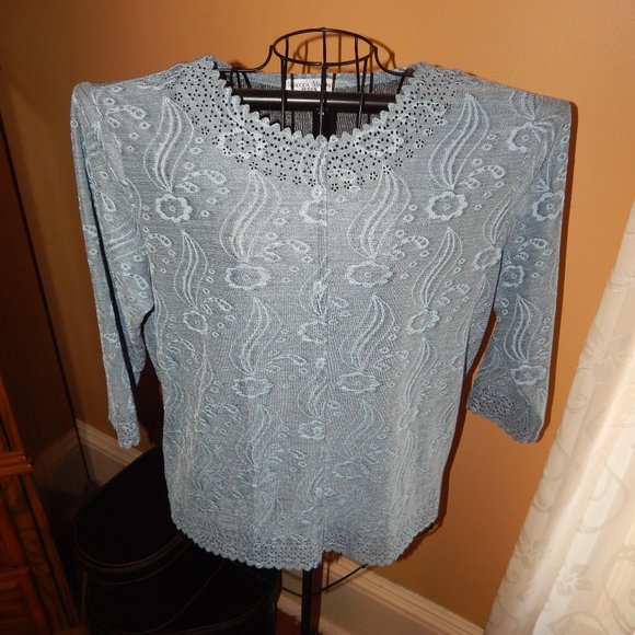 Rebecca Malone | Tops | Ladies Rebecca Malone Pullover Faux Button ...